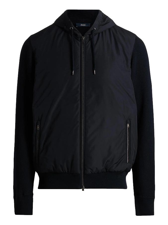 HERNO cotton hooded bomber jacket
